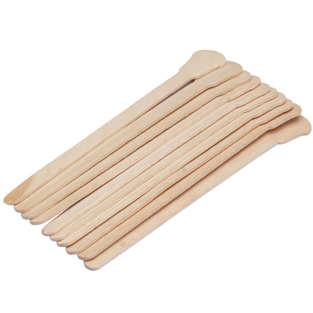 Fodattm 100PCS Wood Wax Applicator Sticks Spatulas for Eyebrow Nose Hair Removal Ice Cream and Mask Sticks Applicator