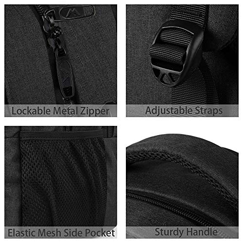 MATEIN Business Laptop Backpack, 15.6 Inch Travel Laptop Bag Rucksack with USB Charging Port, Water-Resistant Bag Daypack for Work Anti-Theft College Computer Men Women Backpack, Black