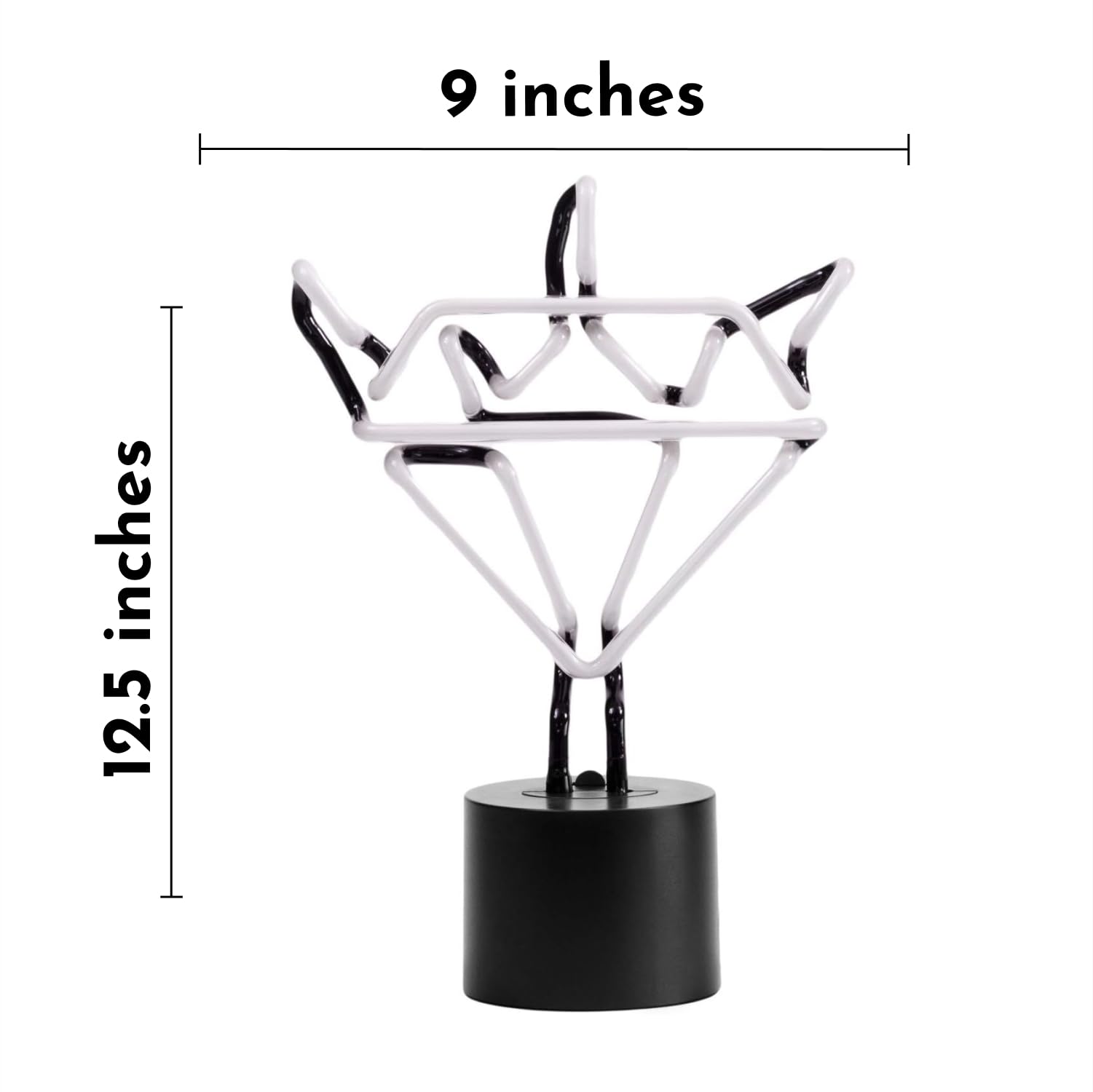 Amped & Co Diamond Bling Neon Desk Light and Room Decor, Real Neo, 12.5 x 9 inches, Neon Signs, led Desk Light Wall Decor, neon Table Light, Diamond Decor