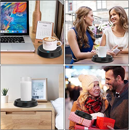 Hot Coffee Warmer Mug Heater: Electric Smart Beverage Cup Warmer Plate with Automatic Switch Gravity Sensor for Desk
