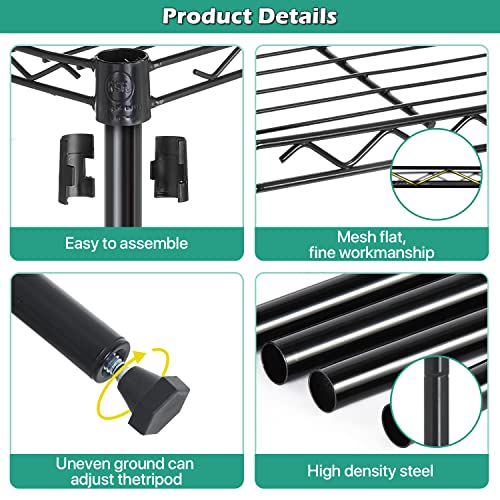 BLKMTY 5-Tier Wire Shelving Metal Shelf Unit Storage Shelves Adjustable Height NSF Shelving Rack Strong Steel for Restaurant Bathroom Garage Pantry Kitchen Garage 14" D x 24" W x 60" H，Black