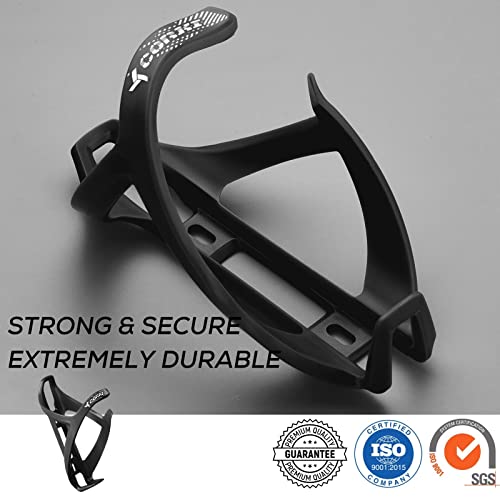 corki Cycles Bike Water Bottle Holder, Right Side Load Bicycle Water Bottle Cage for Road & Mountain Bikes Black 2-Pack