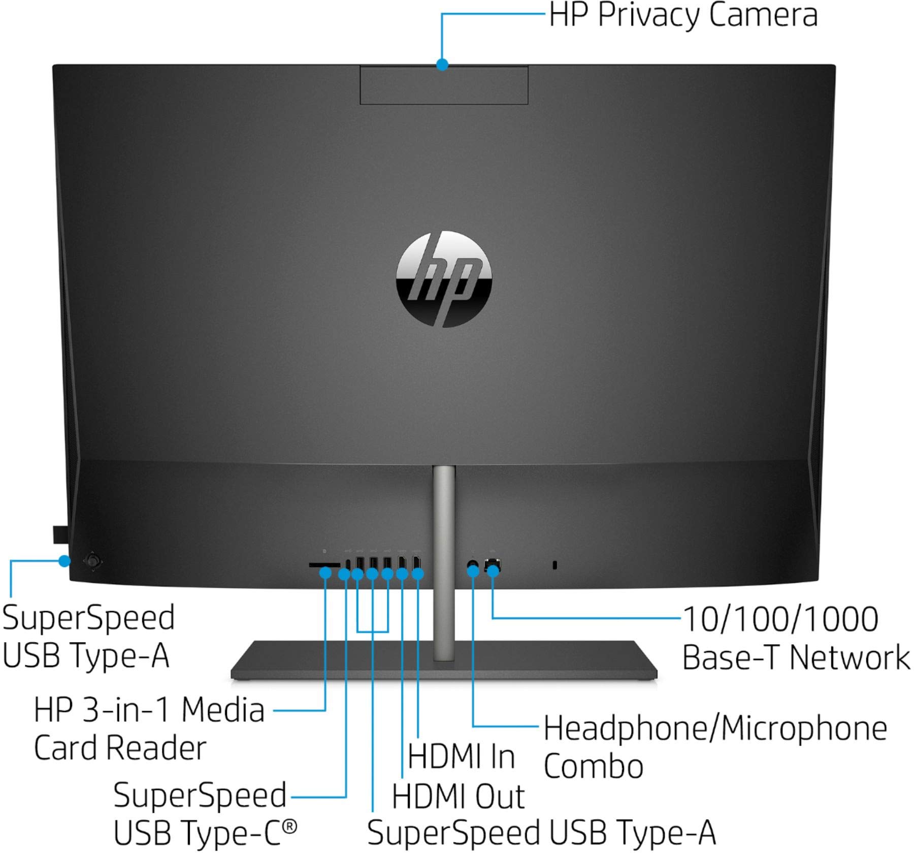 HP Pavilion 27 Touch Desktop 1TB SSD 32GB RAM Extreme (Intel Core i9-10900 Processor w Turbo Boost to 5.00GHz, 32 GB RAM, 1 TB SSD, 27-inch FHD Touchscreen, Win 11) PC Computer All-in-One Black