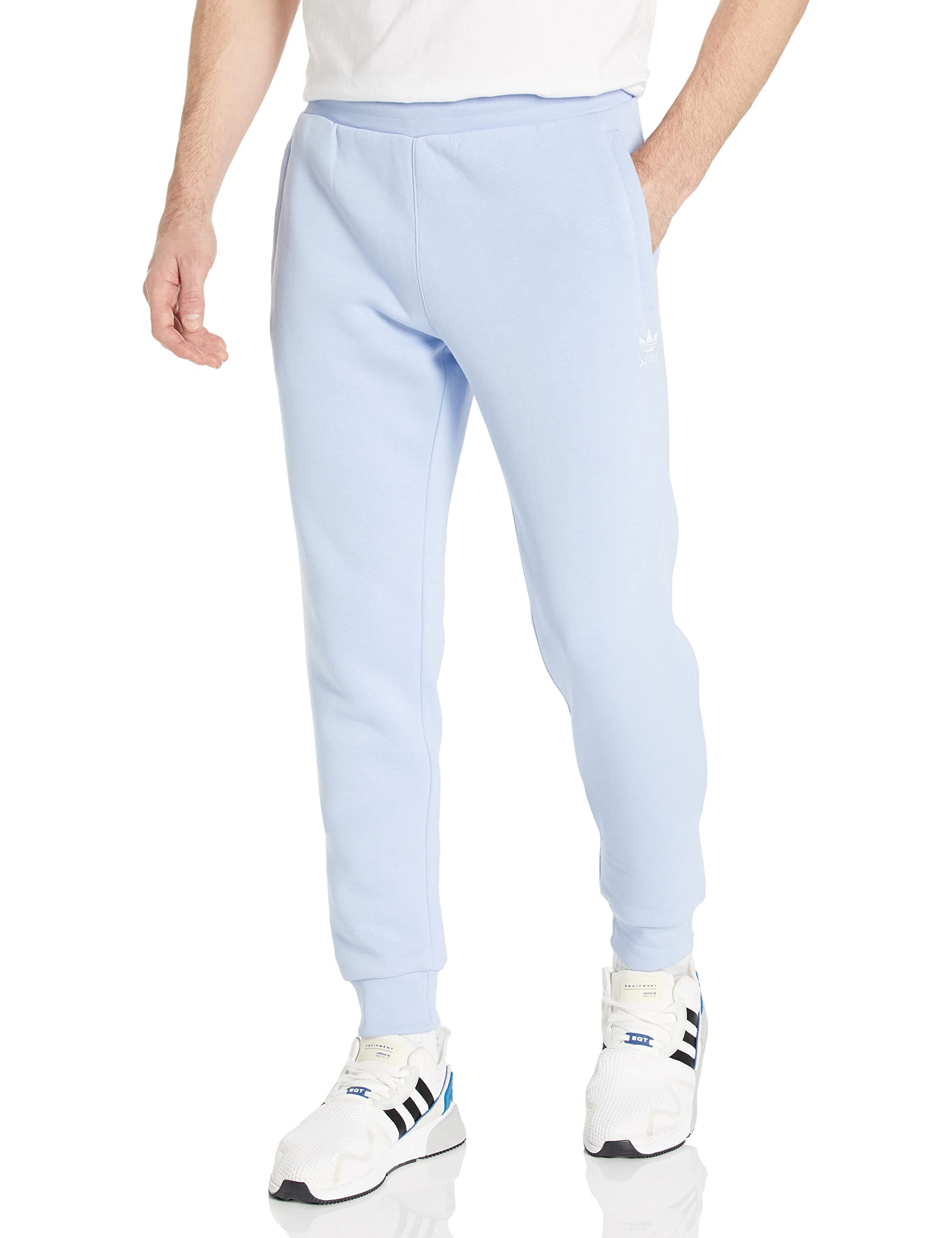 adidas Originals Men's Trefoil Essentials Pants, Blue Dawn, Medium