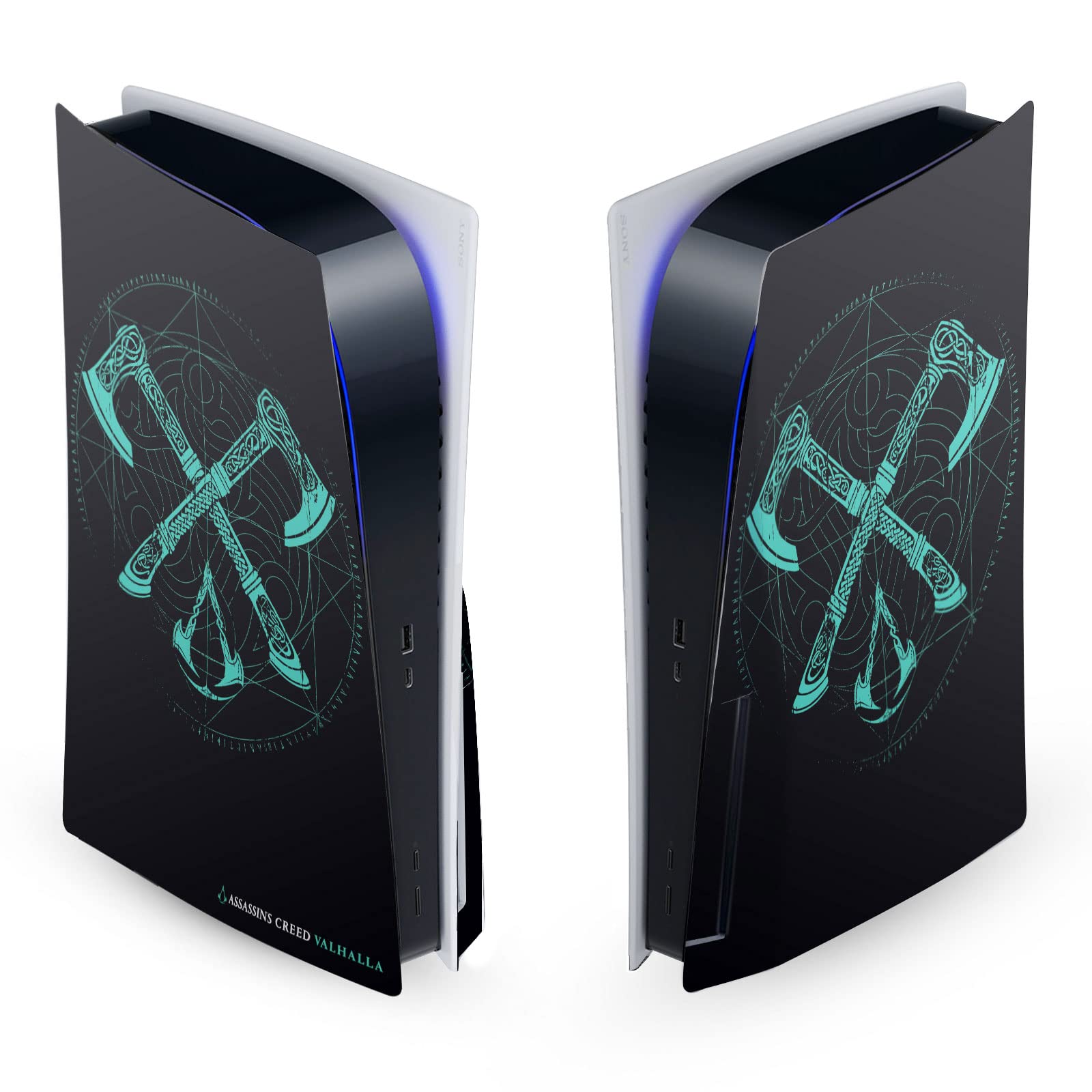 Head Case Designs Officially Licensed Assassin's Creed Dual Axes Valhalla Key Art Matte Vinyl Faceplate Sticker Gaming Skin Decal Cover Compatible With Sony PlayStation 5 PS5 Disc Edition Console