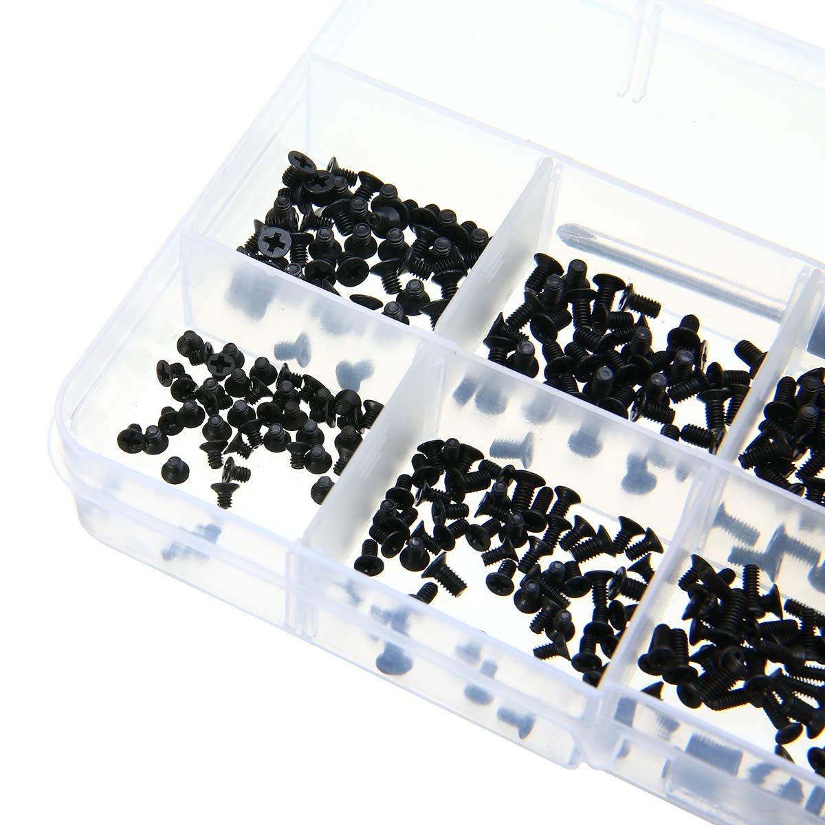 Ochoos 500Pcs/Set Laptop Screw Kit Alloy Steel Black Laptop Computer Screws Set for All Universal Laptop Ochoos Fasteners & Hooks