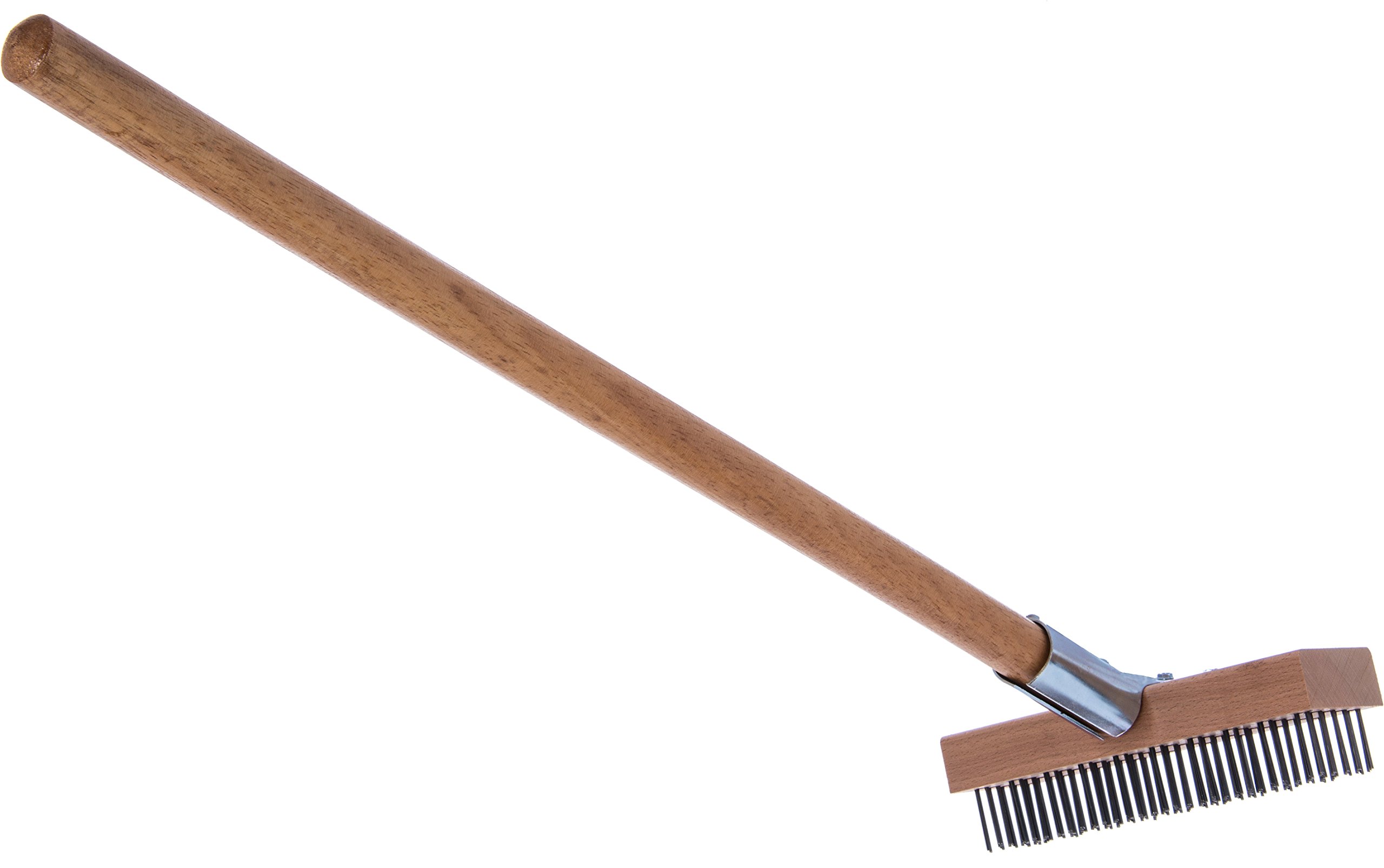 Carlisle FoodService Products 36372500 Oven and Grill Brush with Scraper, Flat Wire Stainless Steel Bristles, 8" Length x 2-5/8" Width Block, 1-1/4" Bristle Trim, 30" Overall Length