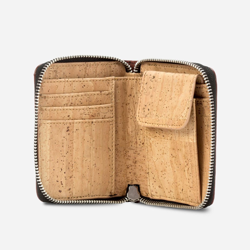Corkor Cork RFID Square Wallet – Women’s Wallet - RFID Blocking - Vegan Leather – Cruelty Free – Eco Friendly - Black