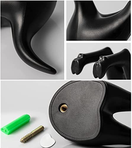 CRSWHA 5 Pack Dog Tail Coat Hooks for Wall,Black Plastic Wall-Mounted Hat Hanger Hooks,Cute Towel Hooks for Bathroom,Decorative Dog Butt Wall Peg for Hanging Coats,Bags,Key,Purse,Dog Leash