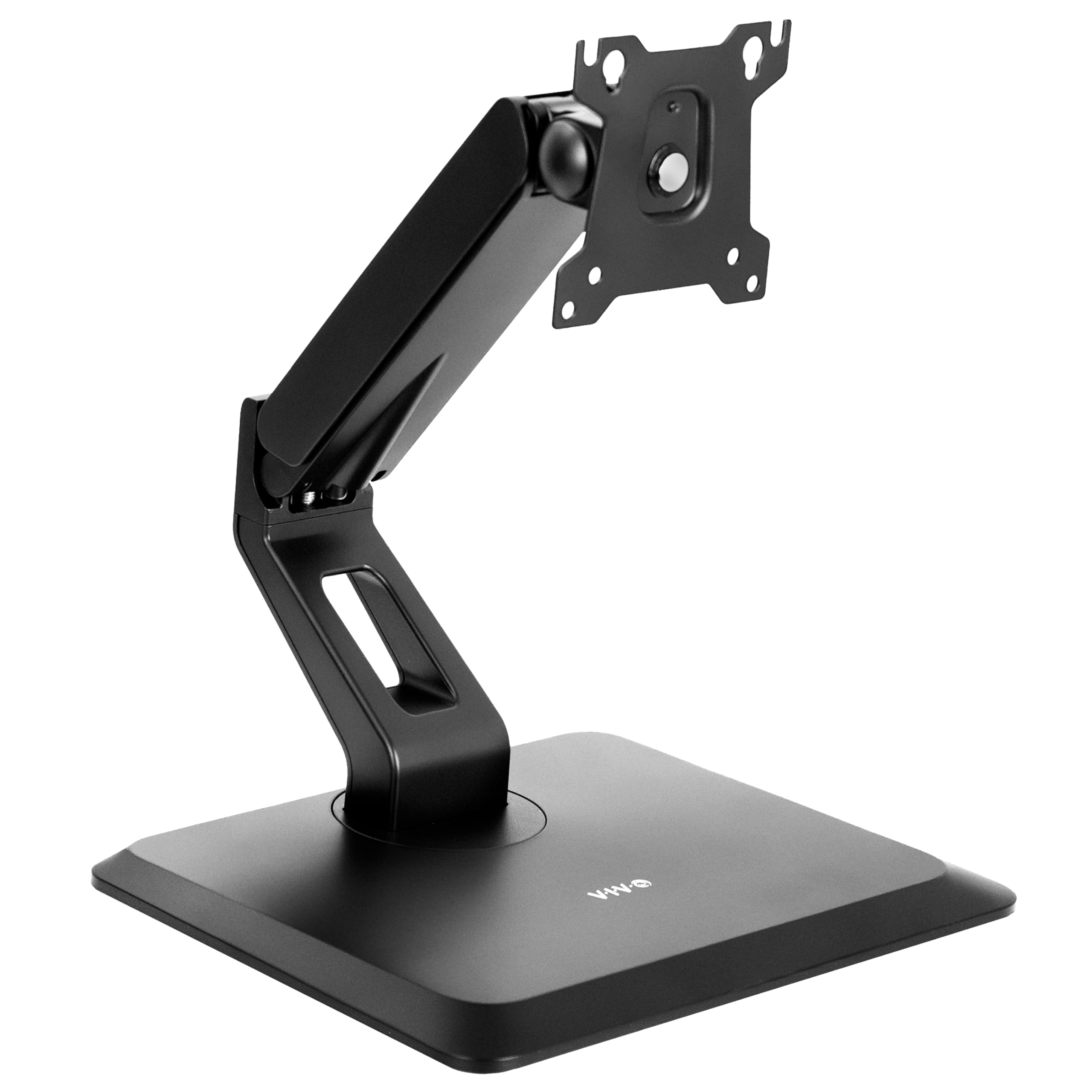 VIVO Premium Single 17 to 32 inch VESA Monitor and Touch Screen Desk Stand with Rotating Base, Freestanding Pneumatic Height Adjustable Arm, Black, STAND-V001R