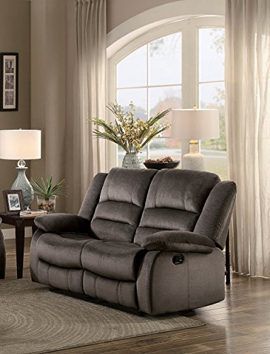 Homelegance Jarita Reclining Loveseat Polyester Fabric Cover, Chocolate