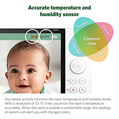LeapFrog LF920HD Color Night Vision Video Monitor, 7" HD Display, 360 Pan Tilt, Night Light, Temp & Humidity Sensor, Up to 15Hrs Video Time, Range Up to 1000ft, Secure Transmission