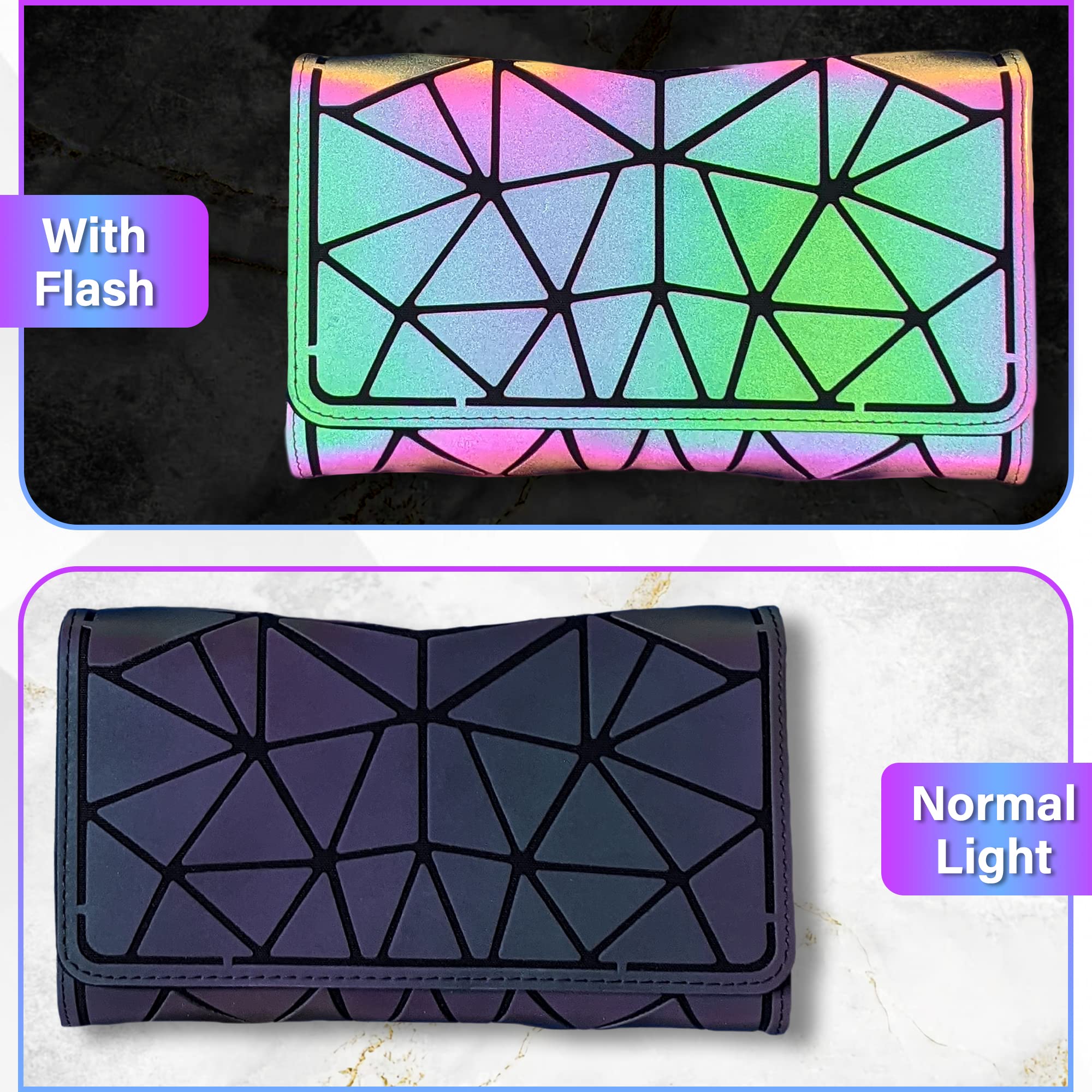 Reflective Crossbody Clutch/Luminous Shoulder Bag/Holographic Fashion Evening Handbag