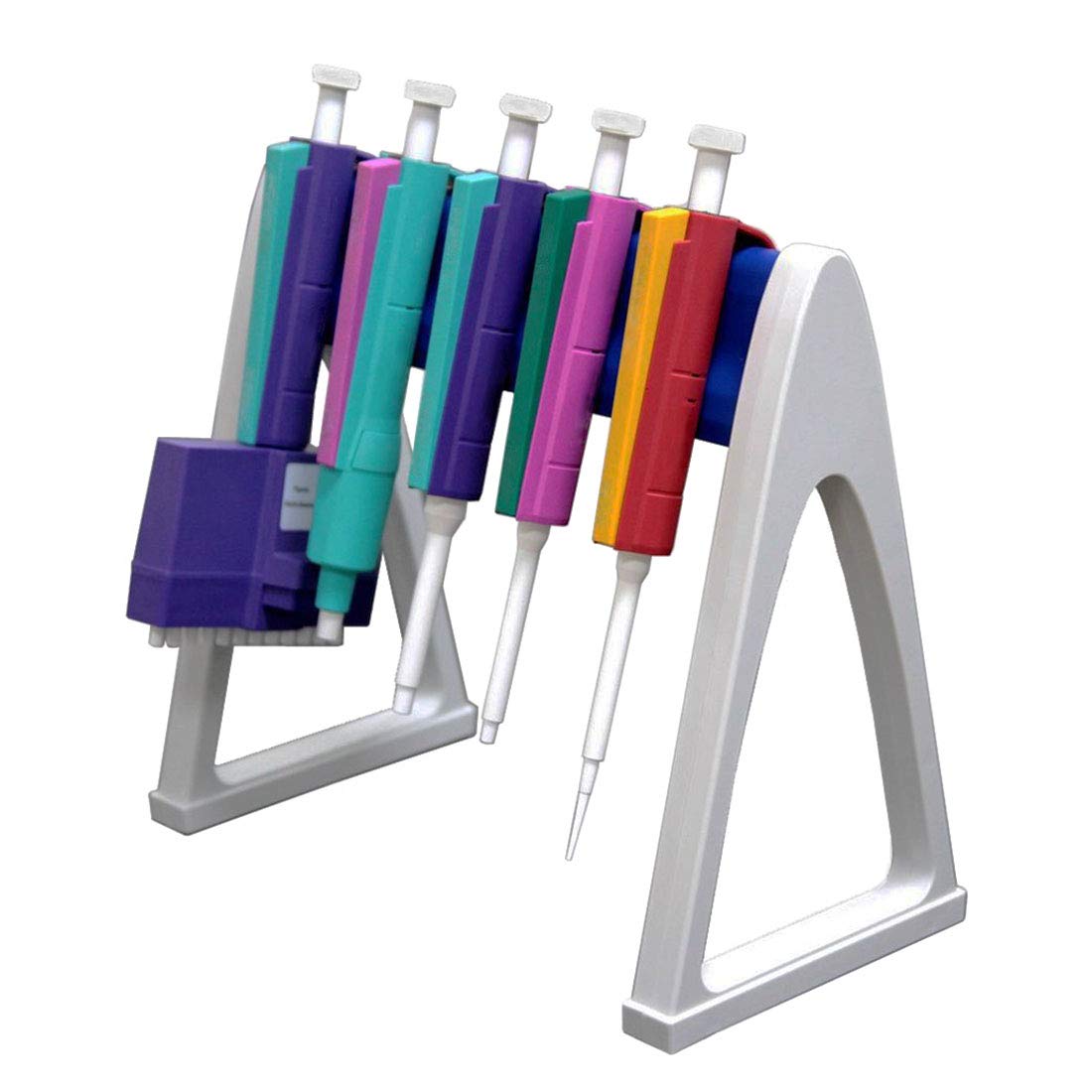 LINKTOR Lab Linear Pipettor Stand Rack, Hold Up 6 Micropipettes, Premium Engineering Plastic Polymer, Excellent Chemical Reagent Corrosion Resistance