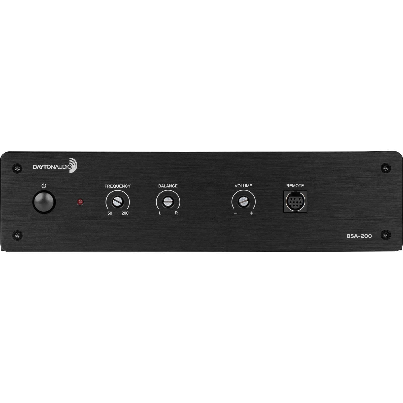Dayton Audio BSA-200 200 Watt Bridgeable Stereo Bass Shaker and Subwoofer Amplifier with Remote - 110 WPC RMS at 2 Ohms, 230 Watts RMS at 4 Ohms Bridged