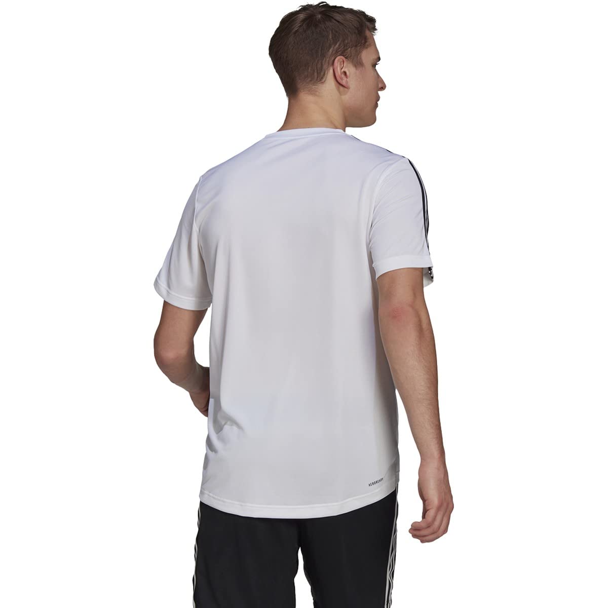 adidas Men's AEROREADY 3-Stripes Tee Black Medium