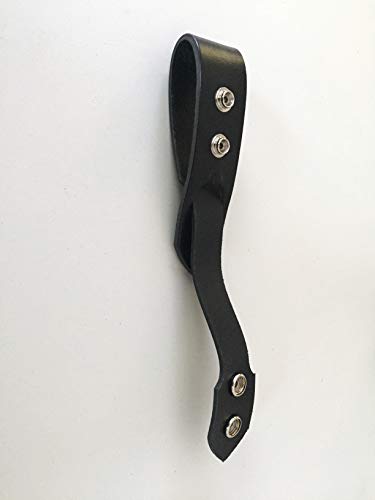 Black Leather Tankard Strap for Belt Renaissance Festival Beer Mug Holder Fits on Wide Belts USA Made
