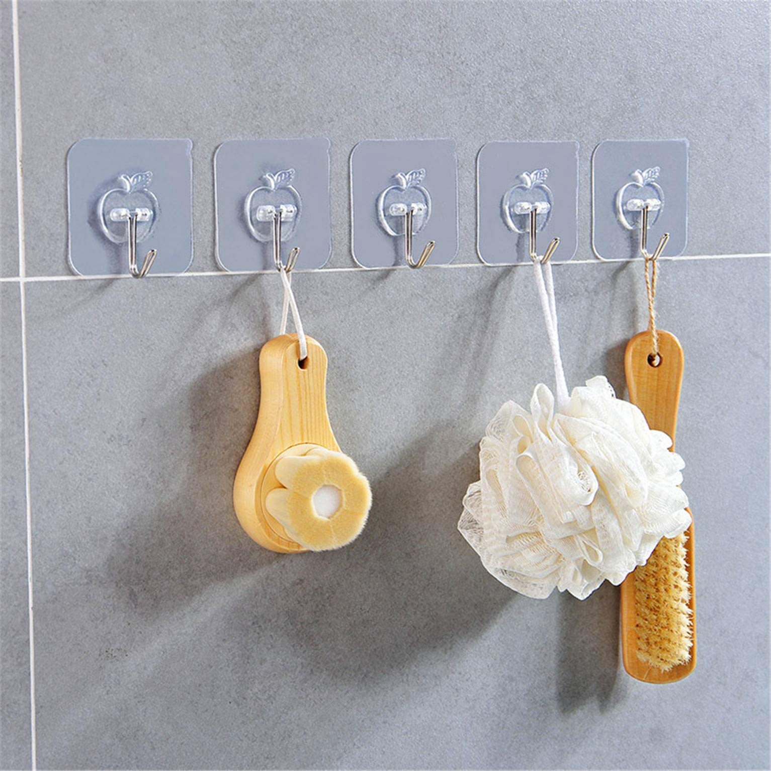KK5 Wall Hooks 13.2lb(Max) Utility Stainless Steel Hook for Towel Bathrobe Coats Bathroom Kitchen Transparent Heavy Duty Hooks for Hanging & Ceiling Hanger