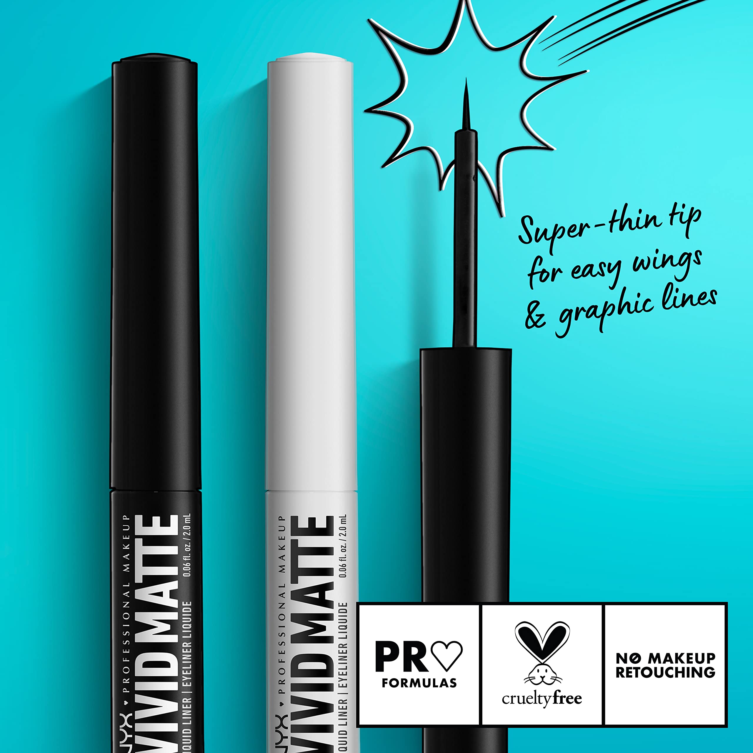 NYX PROFESSIONAL MAKEUP Vivid Brights Liquid Eyeliner - Vivid Sapphire (Sapphire Blue)