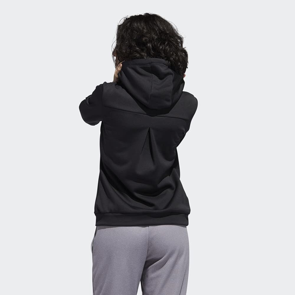 adidas womens Game & Go Pullover Hoodie Chalk White/Metallic Gold Large