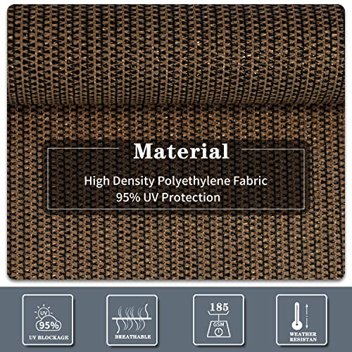 CICADA SPEECH Outdoor Roller Shade Roll Up Shade Cloth Patio Blinds for Deck Porch Balcony Backyard (8' W X 6' L), Coffee…