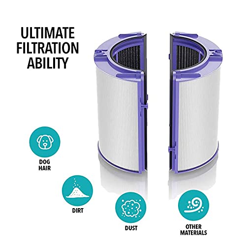 Replacement Hepa Filter Compatible with Dyson PH01 PH02 HP06 TP06 HP07 TP07 HP09 TP09 Air Purifier,True HEPA+Carbon Filter Set(2 in 1) for Dyson Pure Cool Hot Air Purifier,Compare to Part 970341-011