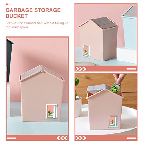 Cabilock 4pcs Desktop Trash can Small Rubbish can Waste Bin Rubbish Storage can Rubbish Container Cute Trash can Work Desk Decor car bin Waste Paper Bucket Office Waste Paper bin with Cover