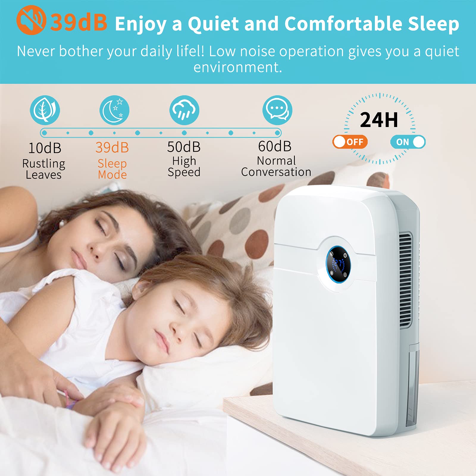 Dehumidifiers for Home, Dehumidifier 4500 Cubic Feet (320 sq ft) Electric Dehumidifiers with Remote Control, Auto Shut Off, 77.4oz Quiet Air Dehumidifier