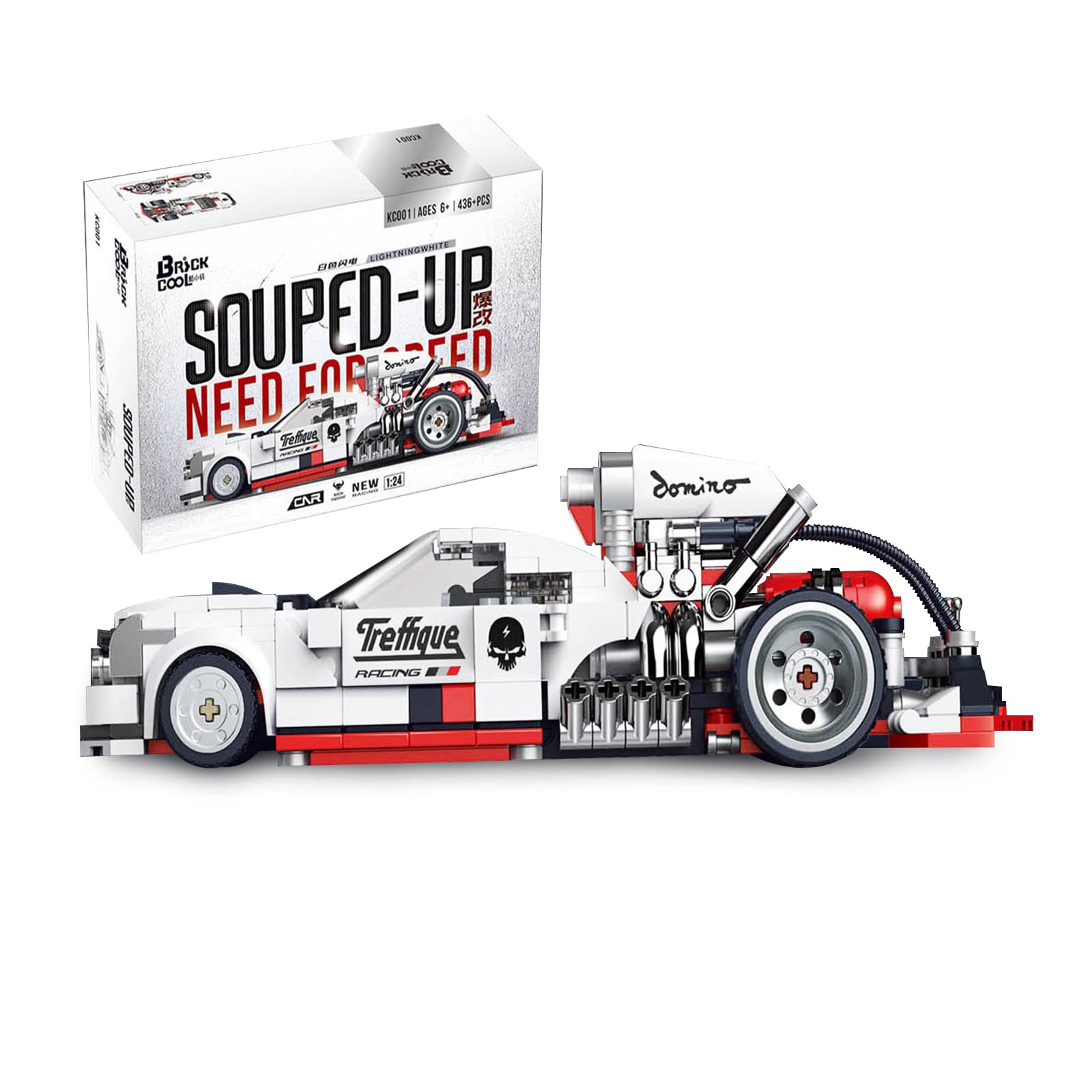 YOUHODA Sports Car Building Blocks Kits Engineering Race Car Toy Set for Kids & Teens, Collectible Model Cars Set to Build, 1:24 Scale Sports Car Model (436Pcs)