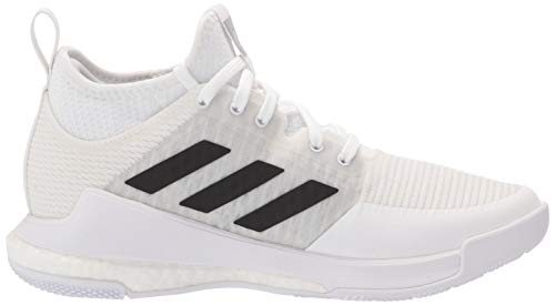 adidas Women's Crazyflight Mid Volleyball Shoe, White/Black/Grey, 8