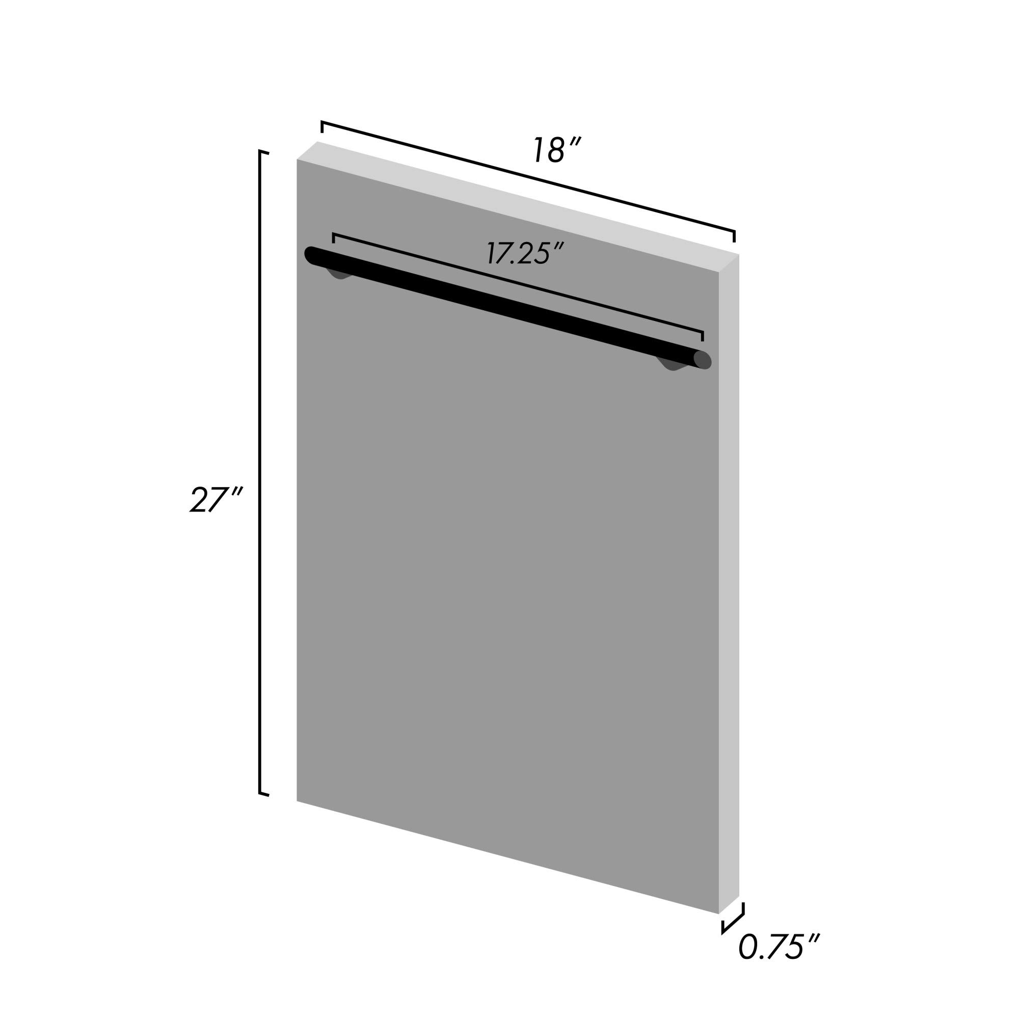 ZLINE 18 in. Compact Black Stainless Steel Top Control Dishwasher with Stainless Steel Tub and Modern Style Handle, 40dBa
