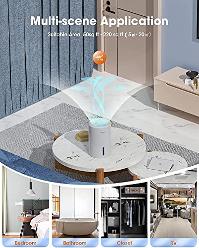 Dehumidifiers for Home - 34ounce Dehumidifier for Bedroom 2600 Cubic Feet (280 squarefoot) Quiet, Small Portable Dehumidifier for Closet Bathroom RV