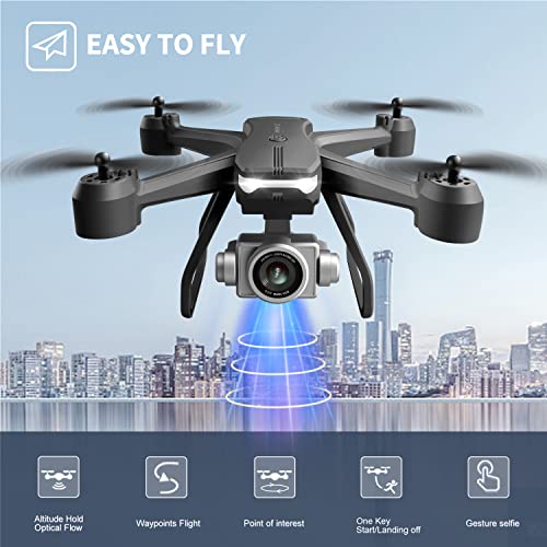 DRONEEYE 4DV14 Drone with Camera for Adults 1080P,FPV HD Live Video RC Quadcopter for Kids Beginners Toys,Altitude Hold,Gravity Sensor,Trajectory Flight,3D Flip,Gesture Control, Voice Control,2 Batterys