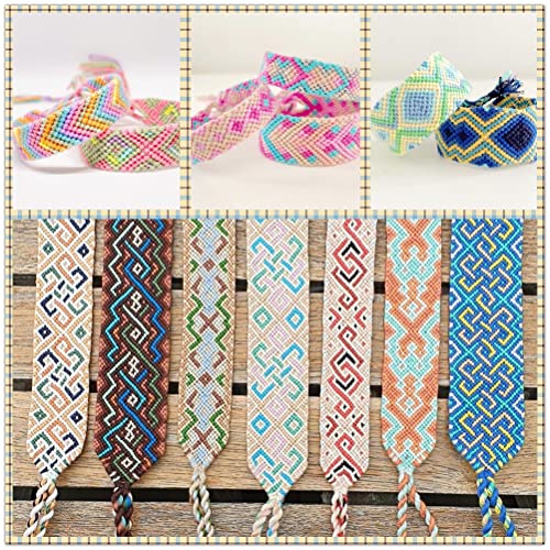 606Pcs Friendship Bracelet String Kit with Storage Box, 56 Colors Embroidery Floss Thread, 500 Beads, 50 Cross Stitch Tools for Hand Embroidery Knitting Sewing Floss Bobbins