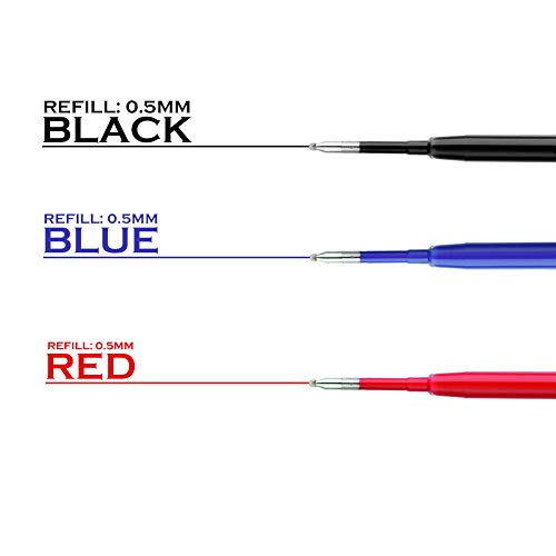 DunBong G2 Gel Ink Pen Refills, for Retractable Gel Pens, 0.5mm Fine Point, Pack of 5 (Black)