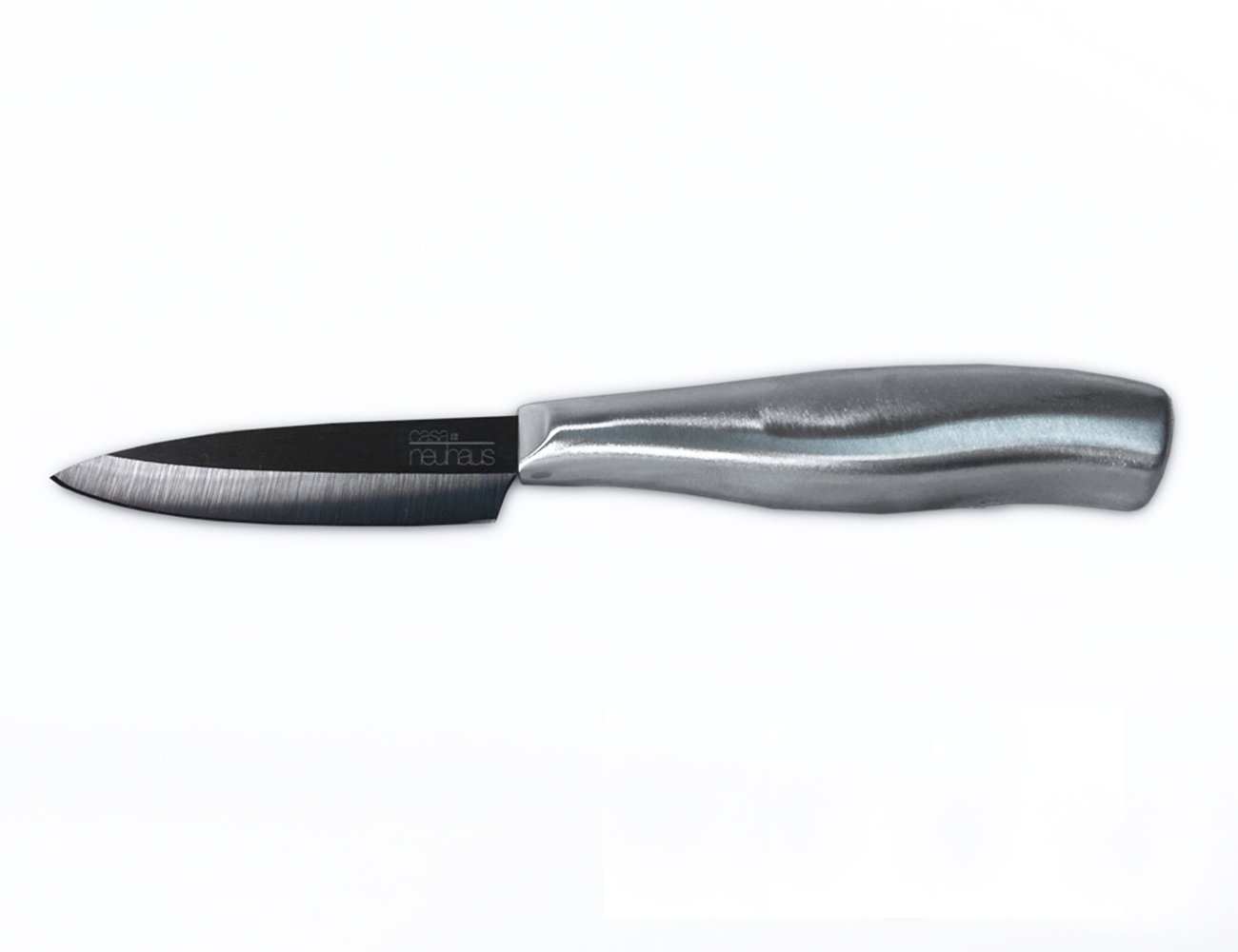 Casa Neuhaus Black Series Utility Set Ceramic Knives - 3 inch Paring Knife & 5 inch Utility Knife - Black Ceramic Blade & Stainless Steel Handle - Includes Knife Sheath and Black Series Gift Box
