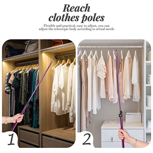 BESPORTBLE Outdoor Room Essentials Clothes Reaching Rod 63 Adjustable Clothes Fork Pole Clothes Fork Clothes Picking Rod for Hanging Clothes, Shutters, Closet, Ceiling Garment Rod Dorm