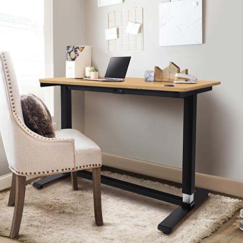 CAXXA Sit Stand Adjustable Height Desk Electric for Home Office (Urban Teak Tabletop, 48" x 24")