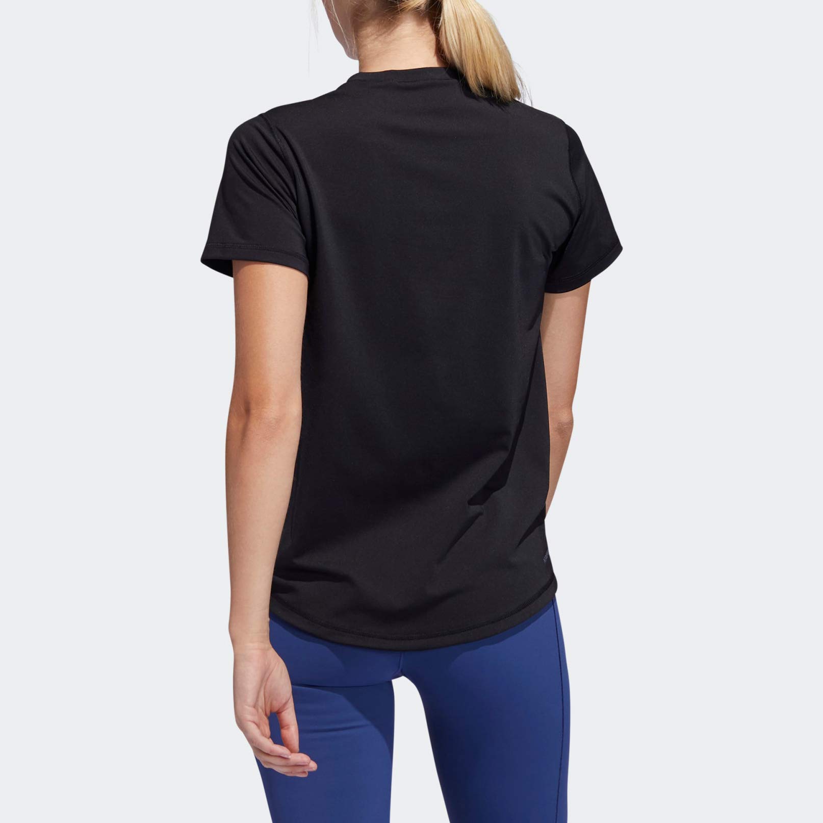adidas womens Tech Badge of Sport Tee Black/White X-Small