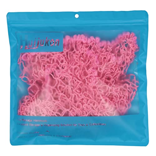 Huijukon Corner Toy Storage Net Hammock Organizersr Collection for Stuffed Animals Squishmallows Teddy Cuddly Plush Soft Toys | Size: 72" x 48" x 48" (Pink)