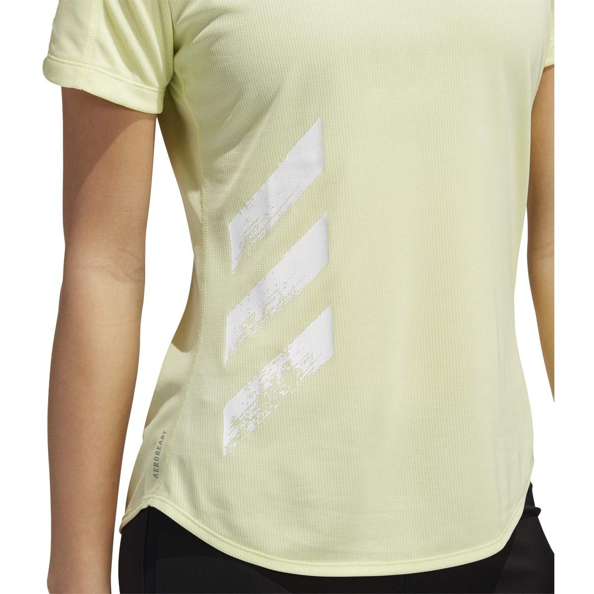 adidas womens 3-Stripes Personal Best Run It Tee Haze Coral Small
