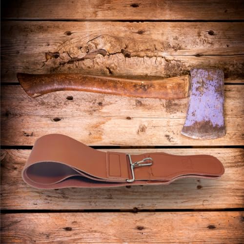 G.B.S Straight Razor Leather Strop Sharpening Strap 2.5" X 23.5" Grain Cowhide- Dual Straps Swivel for Sharpening Razor, Knifes & Kitchen Cutlery Clip, Keeps Your Blade Sharp