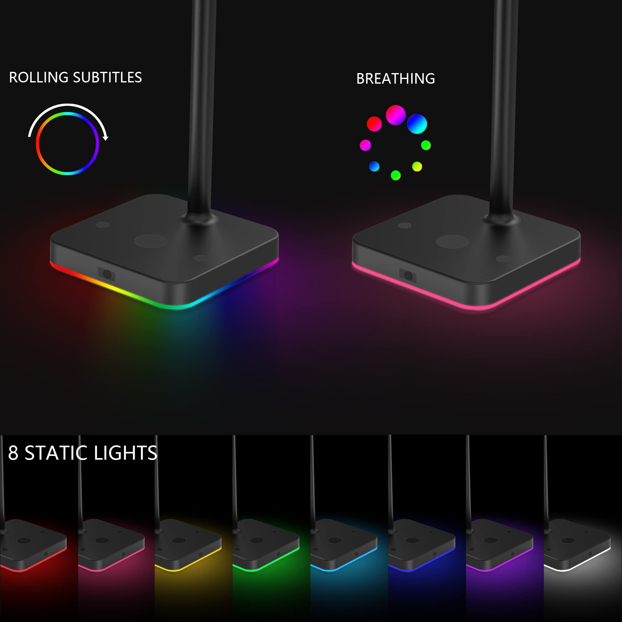 Hiree Table Fan with LED Lights, 2 Speeds Quiet Air Circulator Personal Desk Fan with 10W/7.5W Fast Charger QI Wireless Charging Pad - Suitable for Home, Bedroom, Office, Dorm