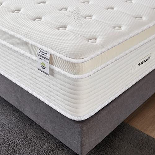 California King Size Mattress - 14 Inch Cool Memory Foam & Spring Hybrid Mattress with Breathable Cover - Comfort Plush Euro Pillow Top - Rolled in a Box - Oliver & Smith