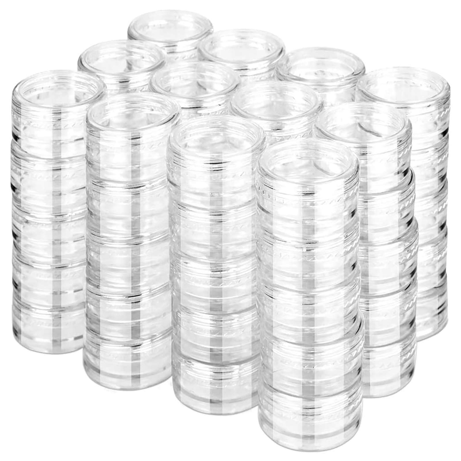 60Pcs Cosmetic Containers, HNYYZL 3 Gram Clean Plastic Jar Travel Sample Empty Container, for Lotion, Eye Shadow Nails Powder, Jewelry, and Creams Sample Make-up Storage(Transparent, 3ML)