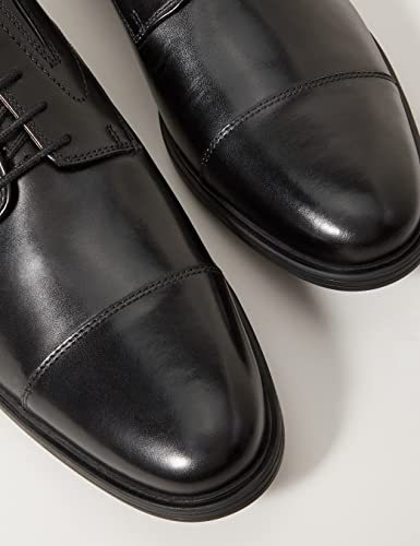 Clarks mens Whiddon Cap Oxford, Black Leather, 14 US