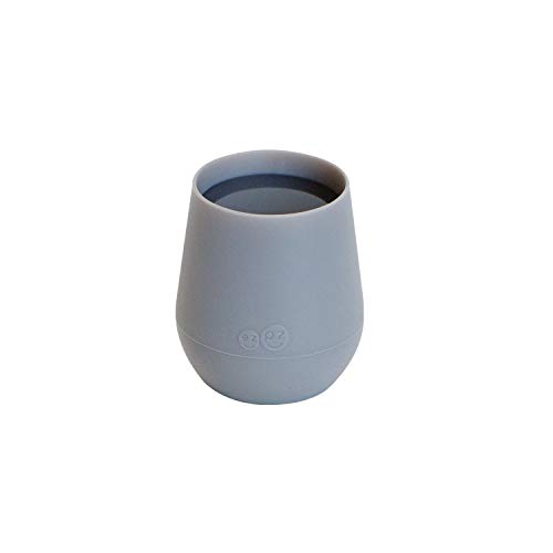 ez pz Tiny Cup 3-Pack (Blue, Lime & Gray) - 100% Silicone Training Cup for Infants - Designed by a Pediatric Feeding Specialist - 4 months+ - Baby-led Weaning Gear & Baby Gift