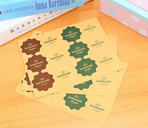 IMagicoo 240 Lovely Cute"Handmade" Label Seal Sticker Handmade Baked Envelope Label Decorative Sticker (Style-10(4x4cm))