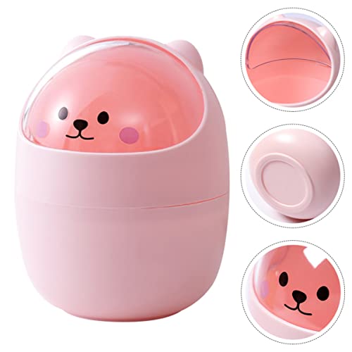Cabilock Kawaii Things Kawaii Things Desktop Bin Plastic Home Lovely Bucket Can Garbage Shake Mini for Trash Office with Creative Lid Storage Container Cartoon Strawberry Kitchen Cute Bins