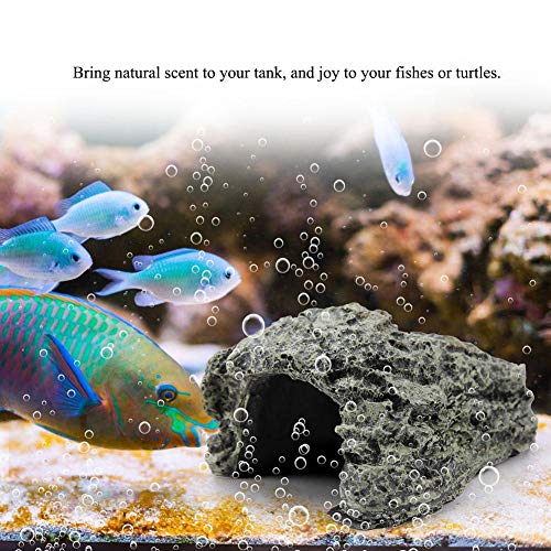 TOPINCN Fish Hiding Cave Aquarium Non-Toxic High Simulation Crawling Turtle Reptile Basking Hide Habitat Tank Decoration Ornament(Small)